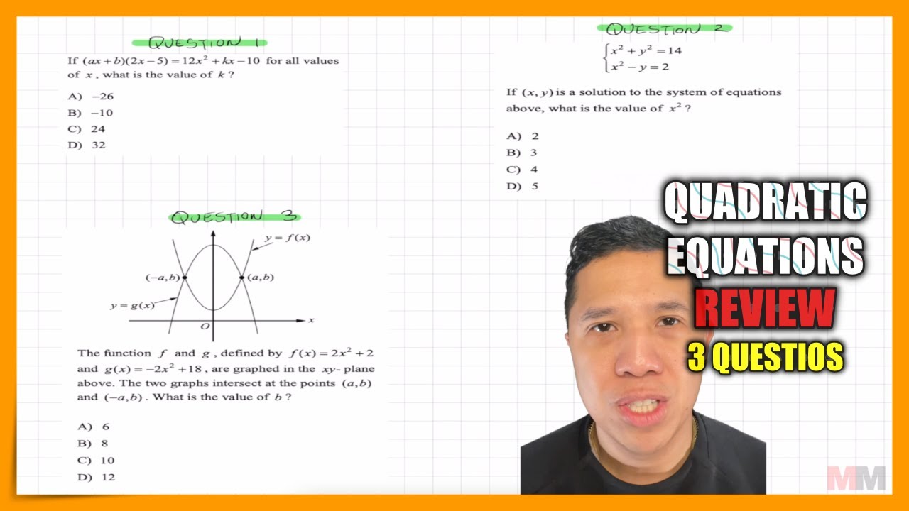 This Quadratic Equation SAT Math Review Will be worth it - YouTube