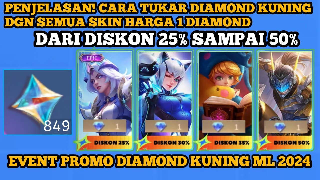 CARA TUKAR DIAMOND KUNING DENGAN SEMUA SKIN CUMA HARGA 1 DIAMOND EVENT ...