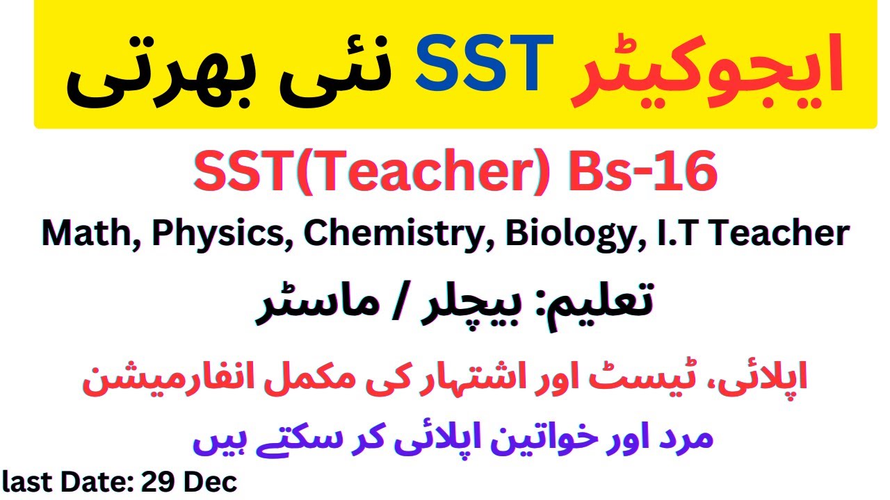 SST Jobs PPSC | PPSC Educator Jobs - YouTube