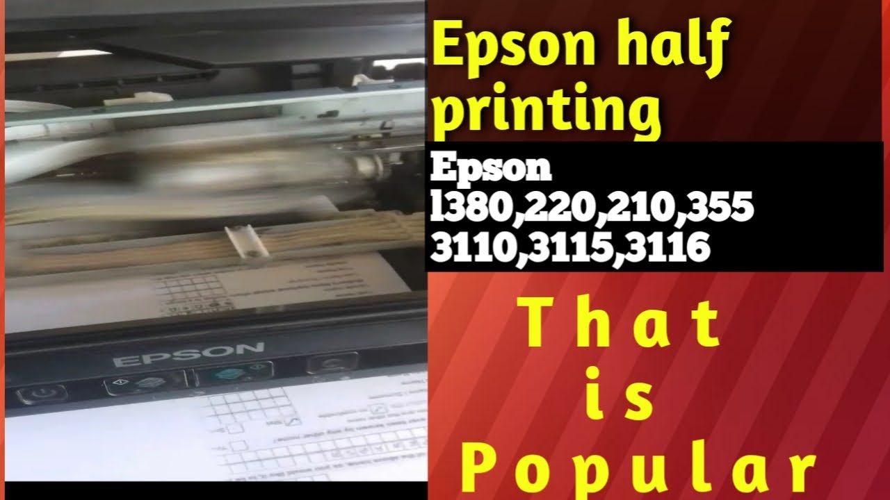 Epson l220,380,210 etc Half printing problem That is popular - YouTube