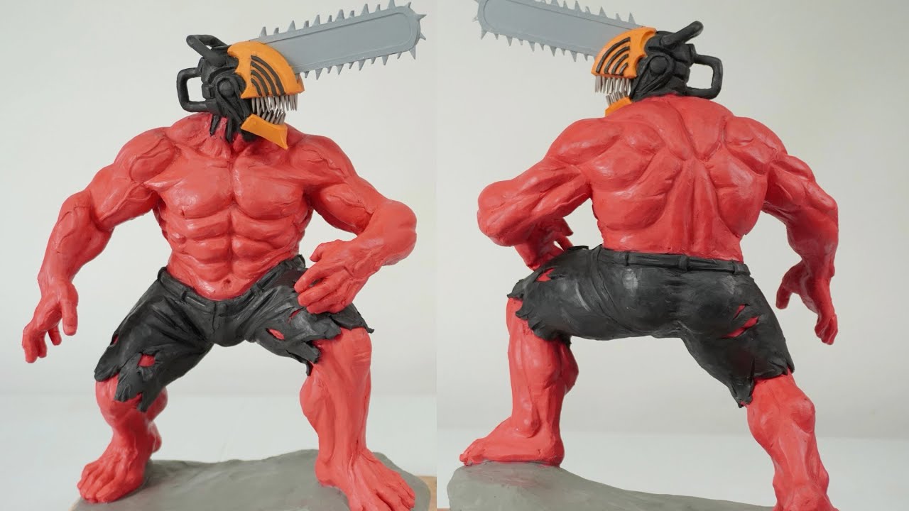 Sculpting Red Hulk +Chainsaw man Timelapse | Comics Version | チェーンソーマン ...