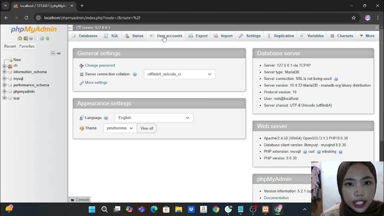 Tutorial mengamankan Database di PhpMyAdmin - YouTube
