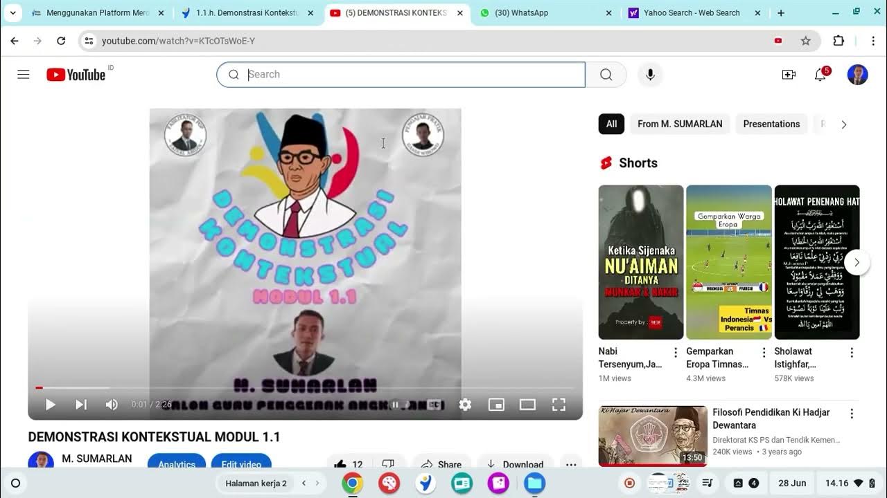 TUTORIAL CARA UPLOAD TUGAS DI LMS DARI LINK YOU TOBE - YouTube
