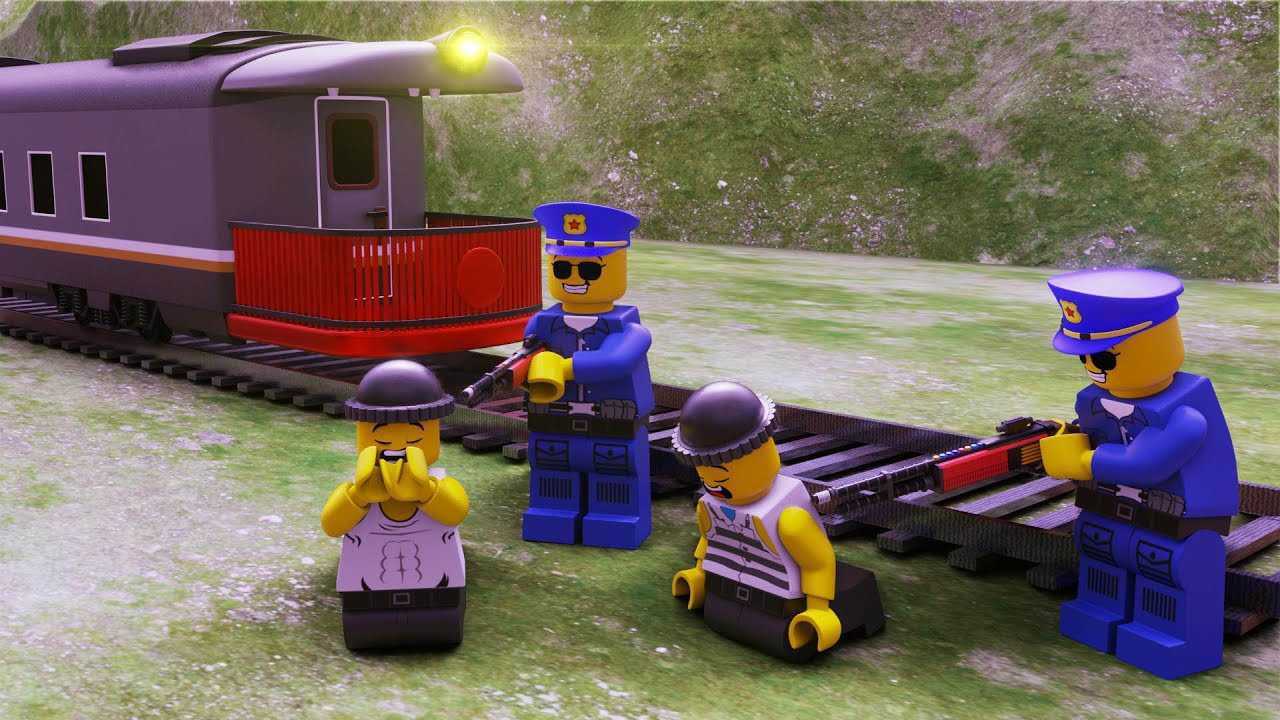 lego robbery train fail - lego city cartoon - choo choo train kids ...