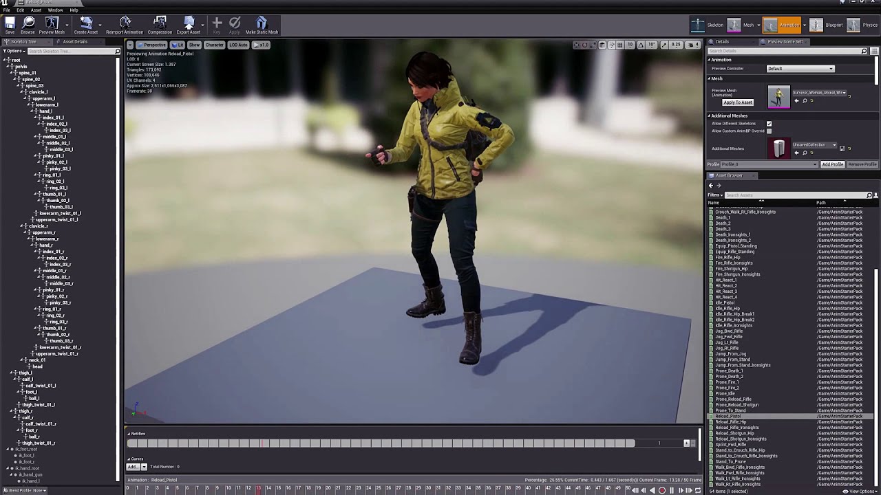 3D Realtime Character Survivor Woman in Unreal Engine - YouTube