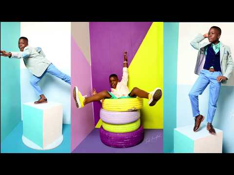 Kids fashion photography concept using color blocking with Mekhi