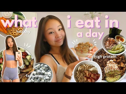 What I eat in a day 🥗 *as a 15 y/o girl*  high protein, sharing fave recipes,  80/20 rule