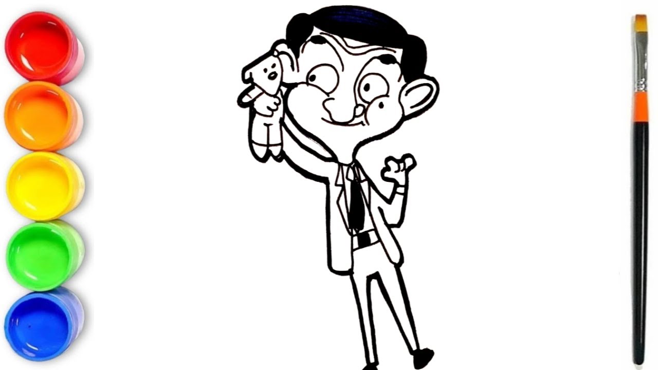 How to draw Mr Bean, Drawing Mr Bean - YouTube