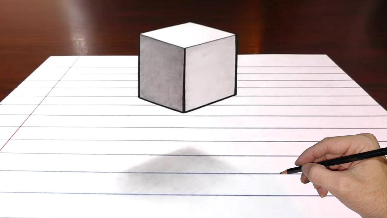 Floating Cube - 3D Trick Art on Paper - Very Easy - YouTube