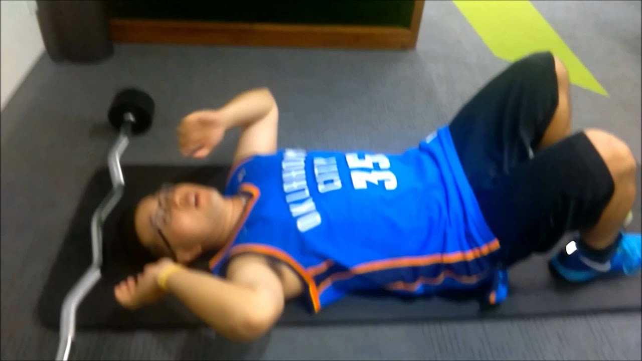 Barbell Chest Press with Abdominal Crunch - YouTube