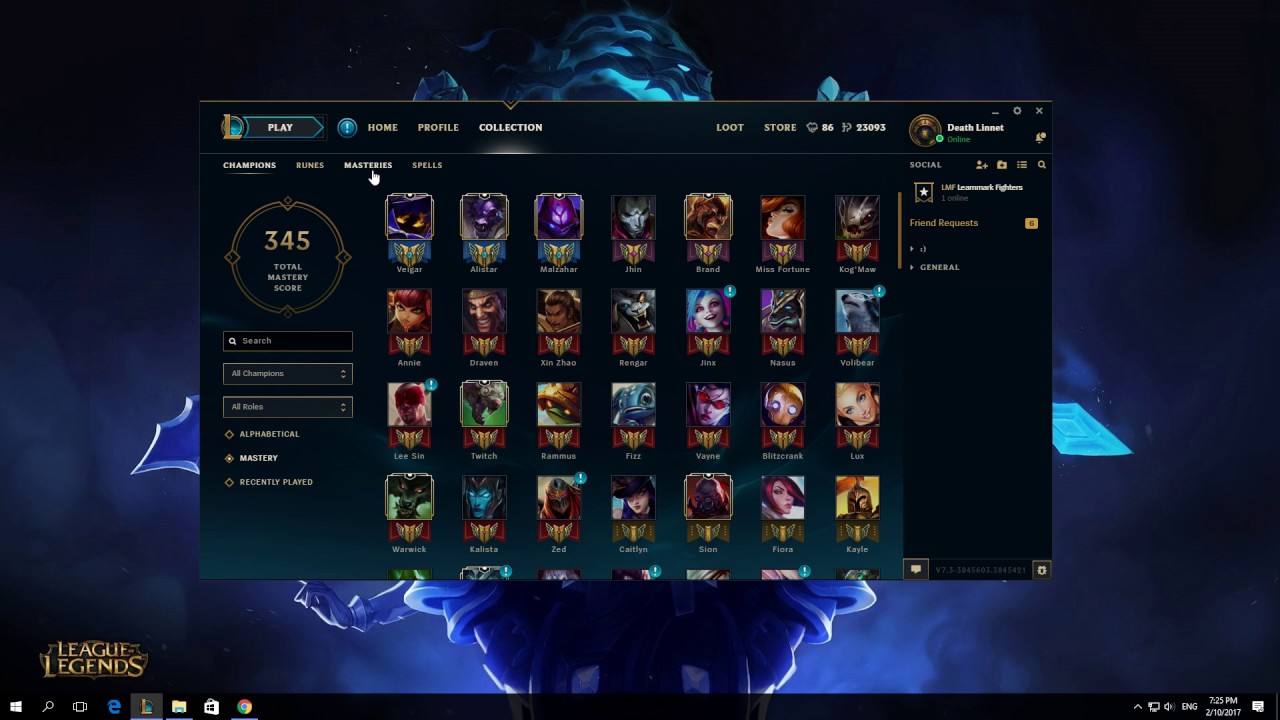 How To View Your Masteries In League Of Legends Client 2017 - YouTube