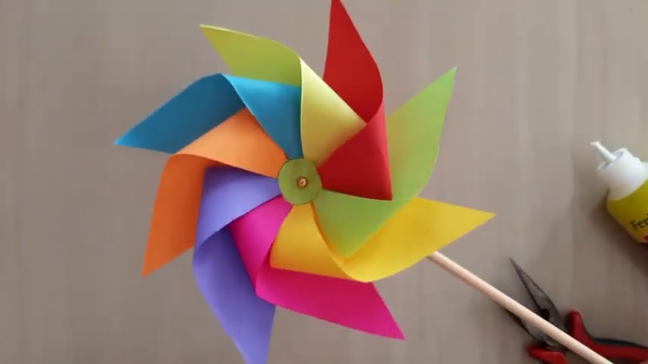 Paper Wind Mill Toy For kids | DIY | PIN Wheel || Kids Craft - YouTube