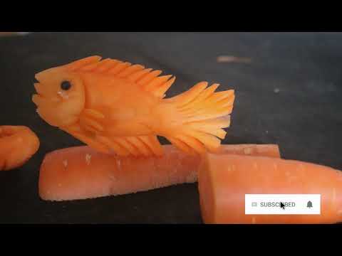 Carving fish with carrots Anbu's Handwork,anbu'shandworks, howto,fruit ...
