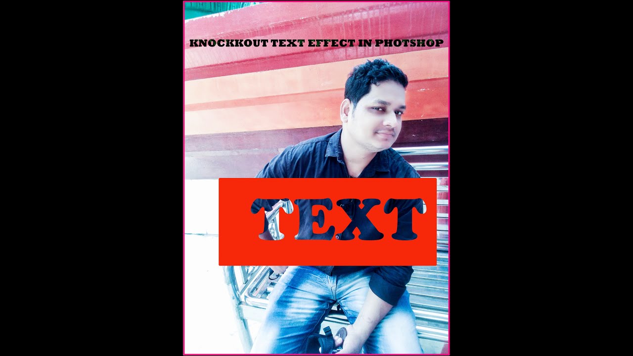 knockout text effect in photshop - YouTube