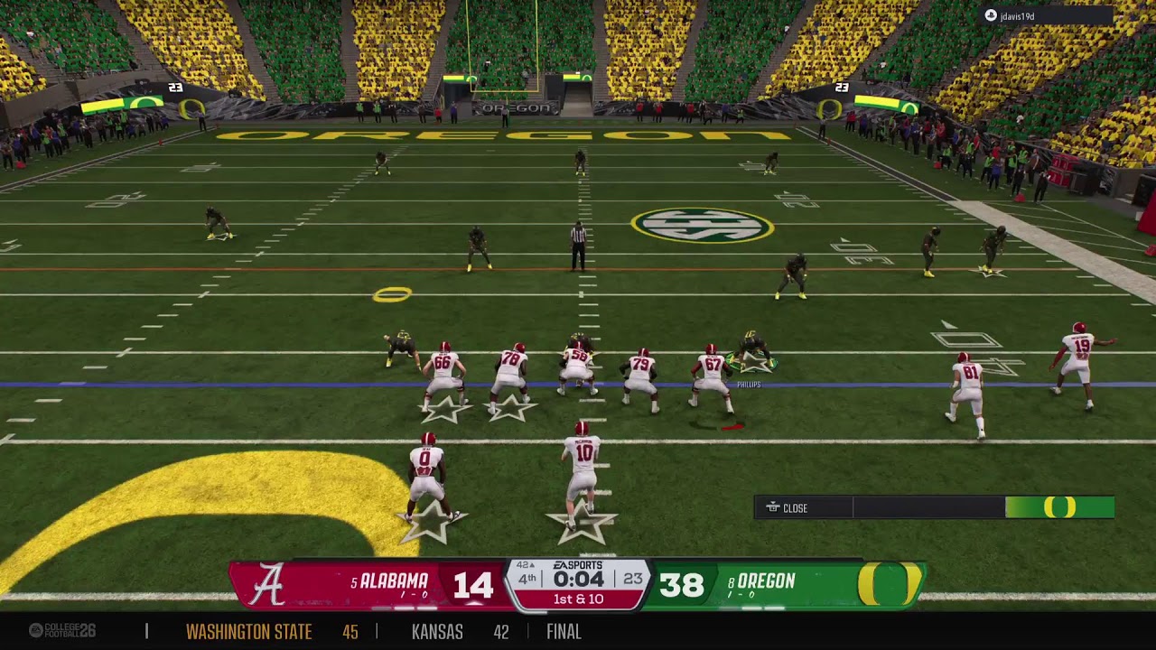 CFB Dynasty | Year 4 | Week 2 | Oregon vs. Alabama - YouTube