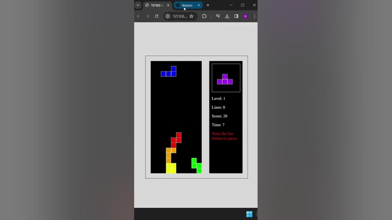Javascript Tetris Game Coding Css Webdevelopment Webcode Webleb Youtube