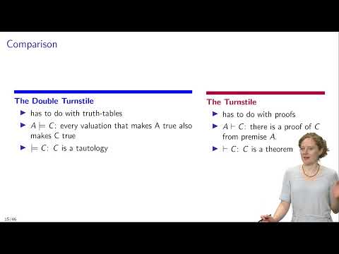P250, Introduction to Symbolic Logic, Lecture 8.2: The Turnstile