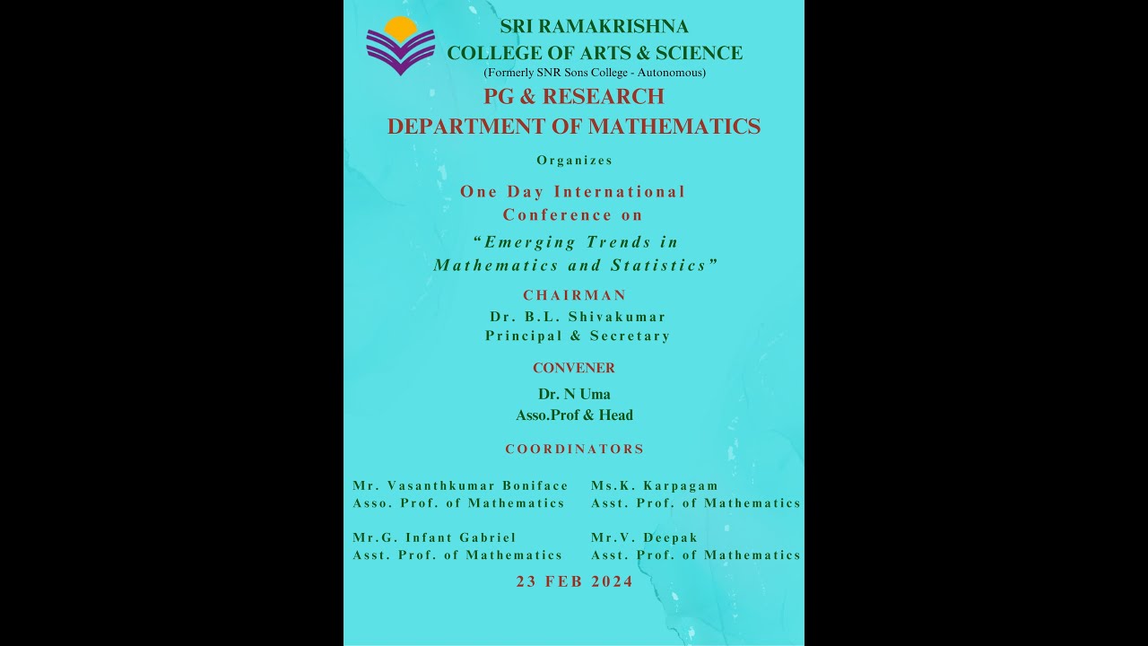 One Day International Conference on "Emerging Trends in Mathematics and ...