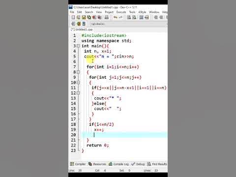 C++ Sand hour pattern code. Pattern Programs Tutorial: Sand hour patterns - YouTube