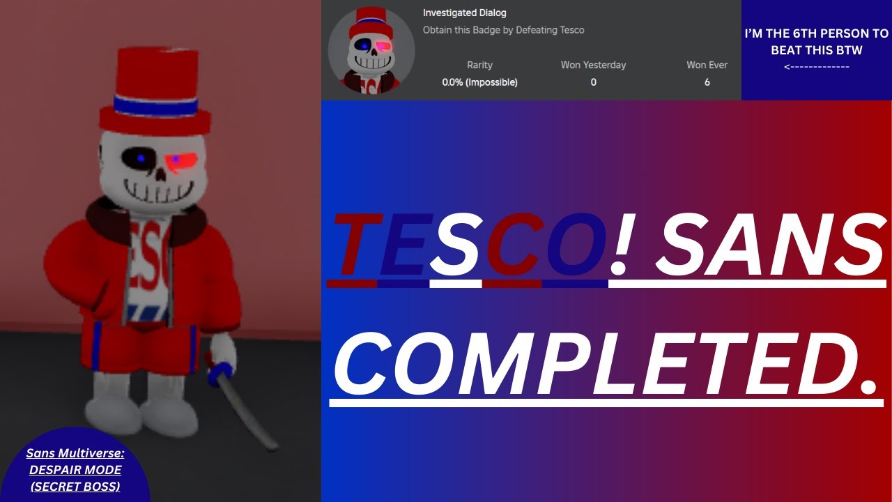 TESCO! Sans COMPLETED | Sans Multiverse: DESPAIR MODE - YouTube