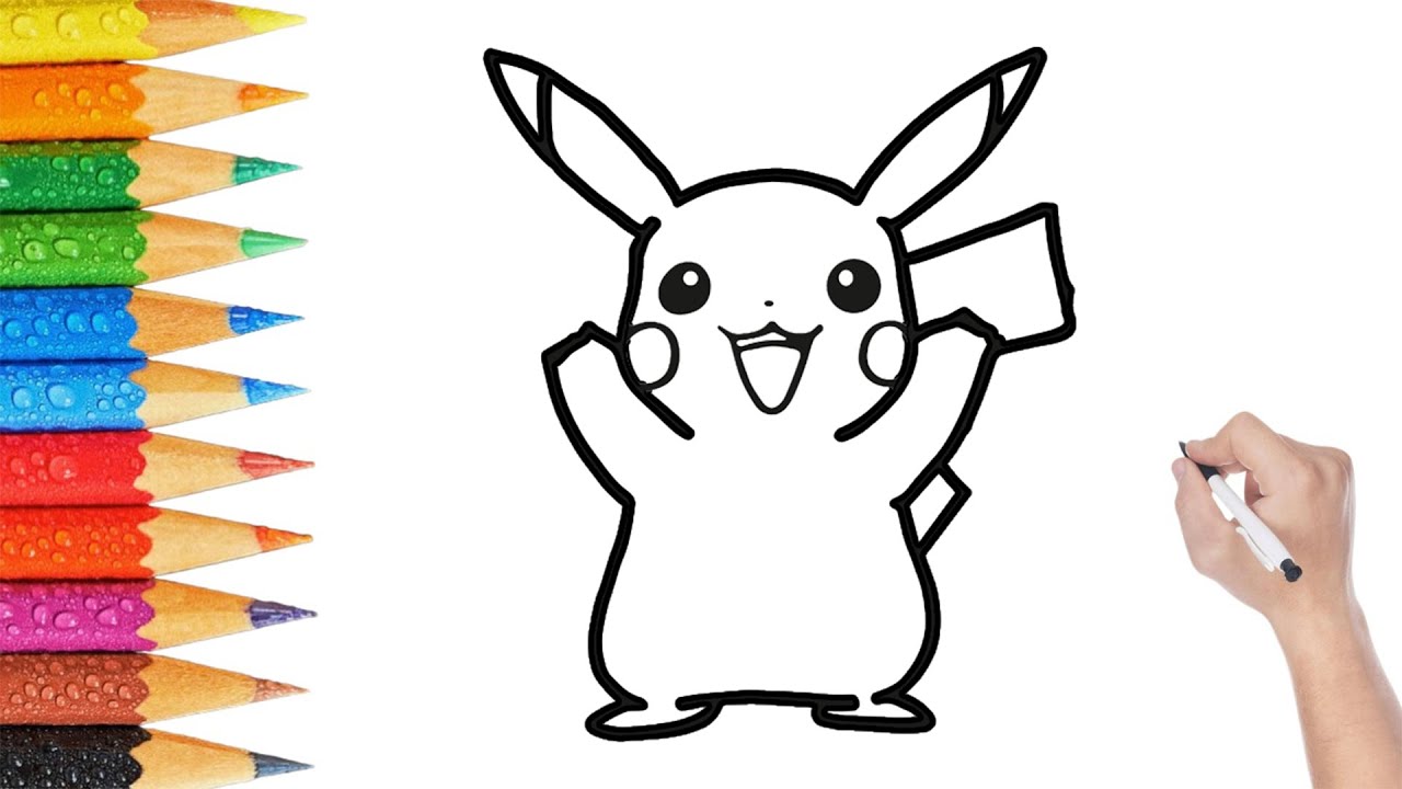 Kolay Pikachu Çizim Ve Boyama, Pikachu Nasıl Çizilir, Çocuklar İçin ...