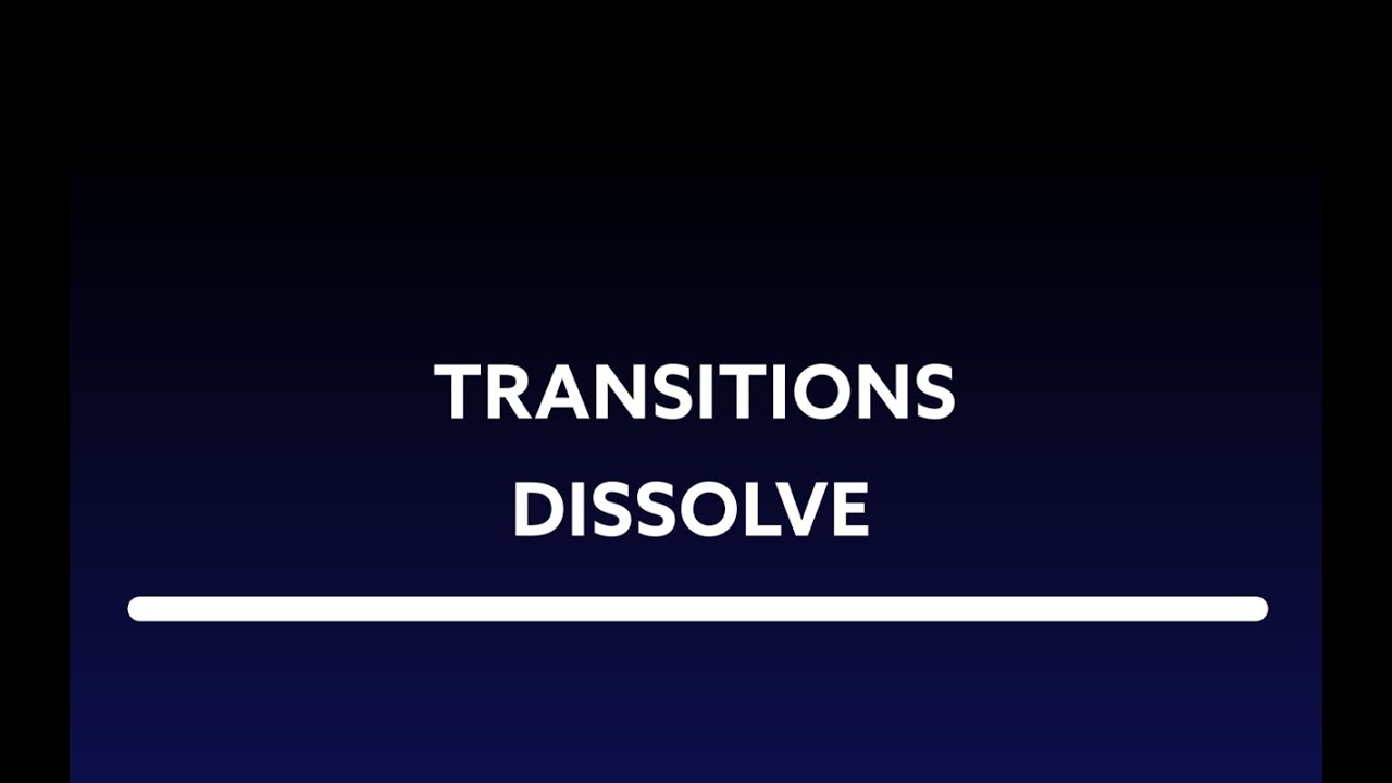 Transitions: Dissolve - YouTube