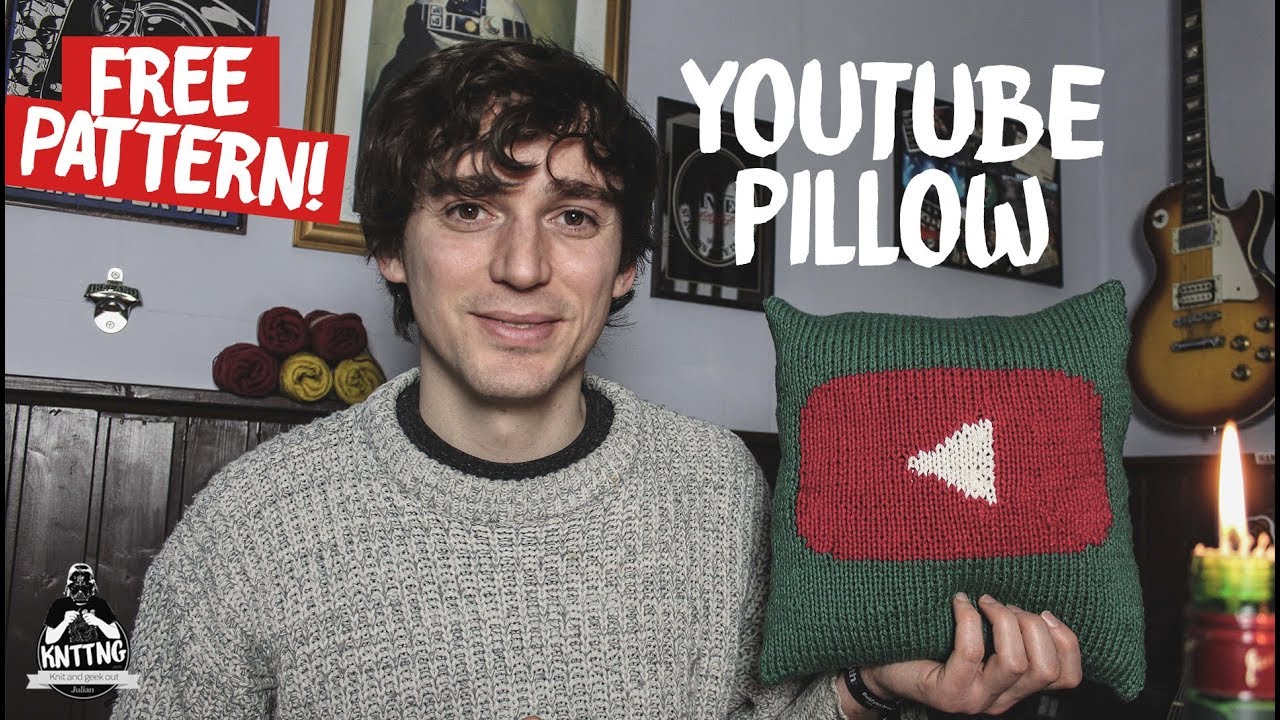 I finished my knitted YouTube pillow | A new vlog - YouTube