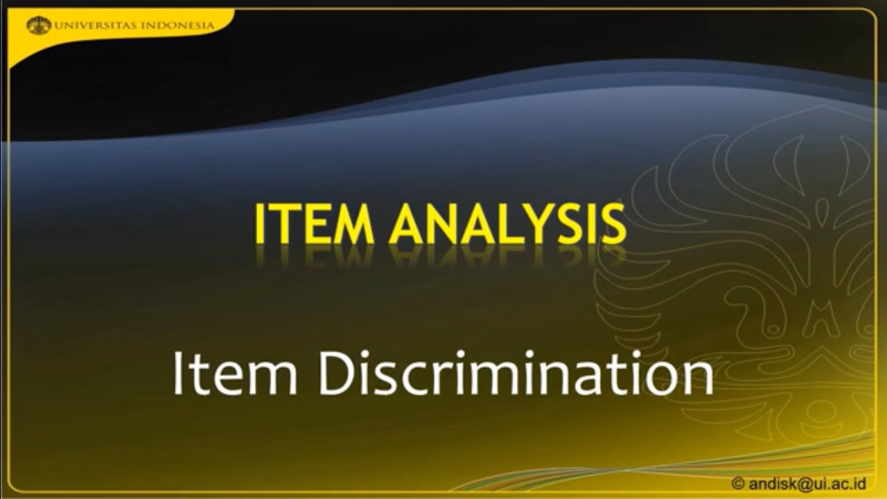 Item Analysis - Item Discrimination - YouTube