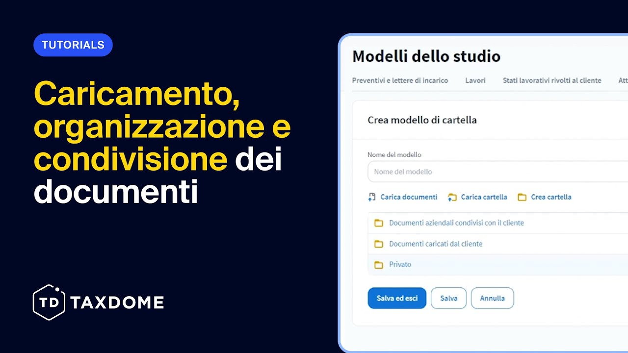 TaxDome Italy – Caricamento, organizzazione e condivisione dei documenti - YouTube