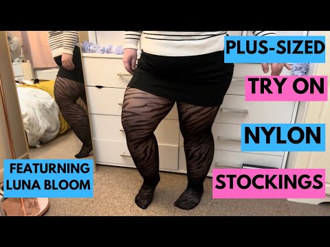 🤍💙 Plus-sized Try On Nylon Stockings | Natural 40+ Curvy Woman 🤍💙