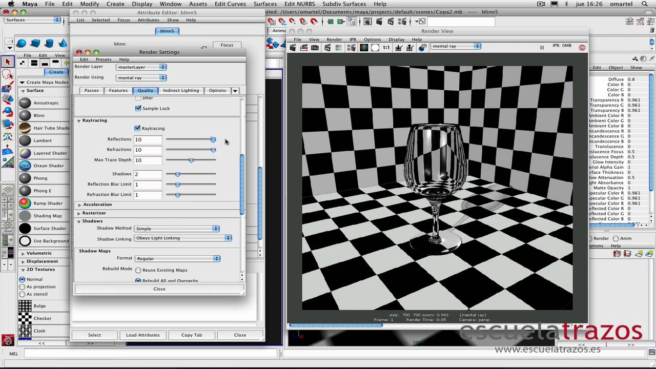 Cristal en Autodesk Maya (glass shader in maya) Tutorial - YouTube