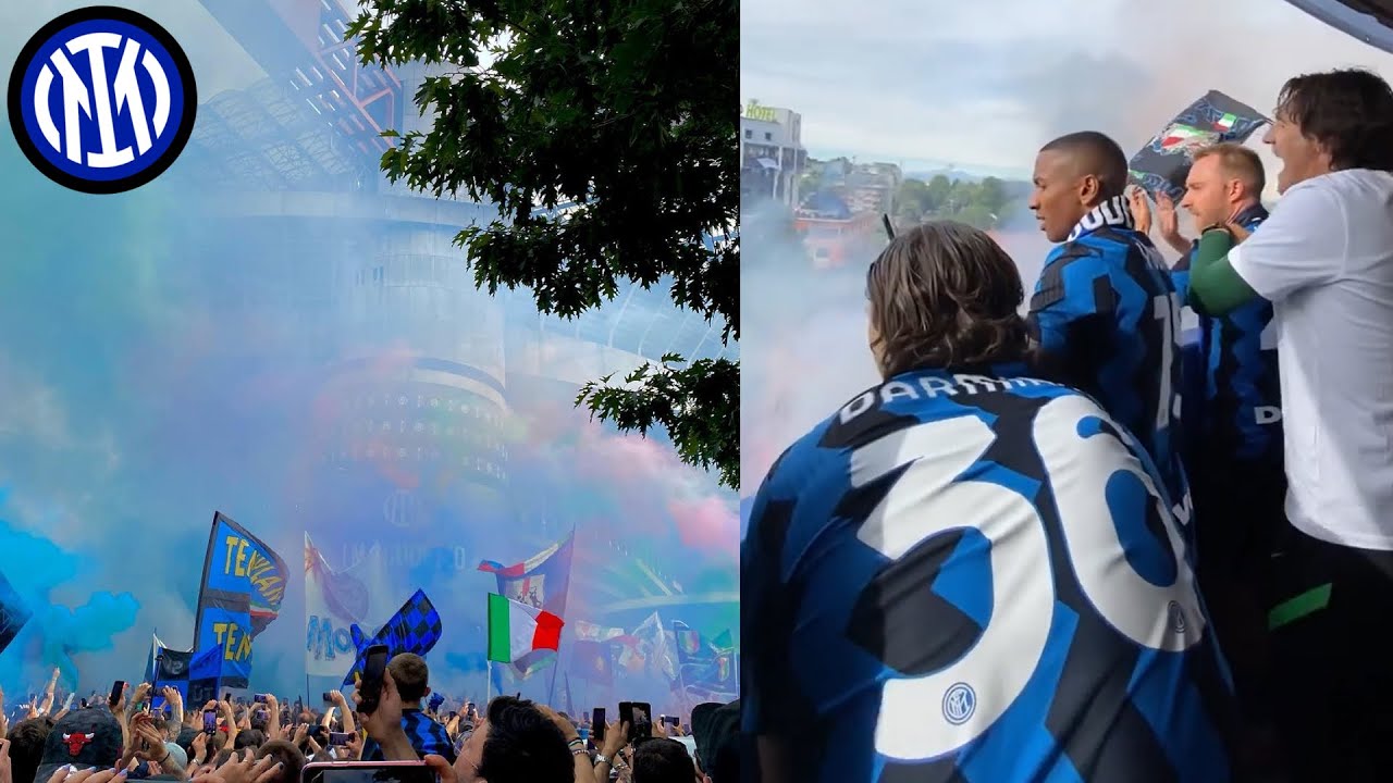 Inter Milan Players Celebrate The Scudetto With Thousands of Fans ...