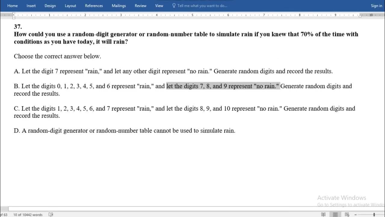 37. How could you use a random-digit generator or random-number table ...