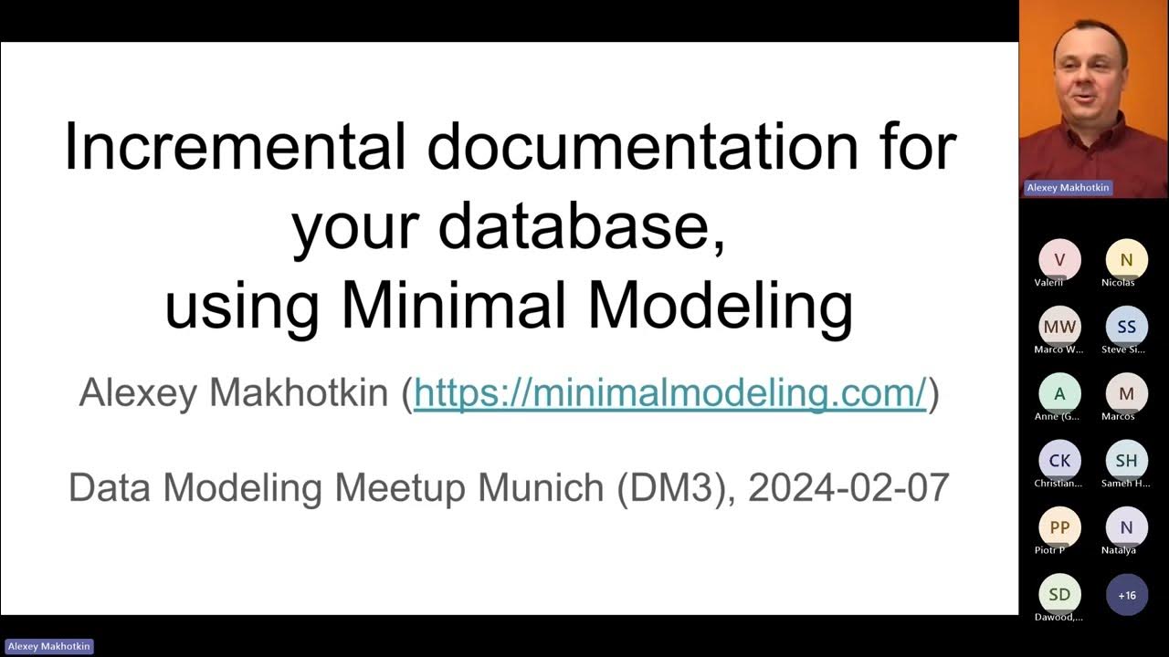 Data Modeling Meetup Munich: Documenting Your Database Using Minimal Modeling with Alexey ...