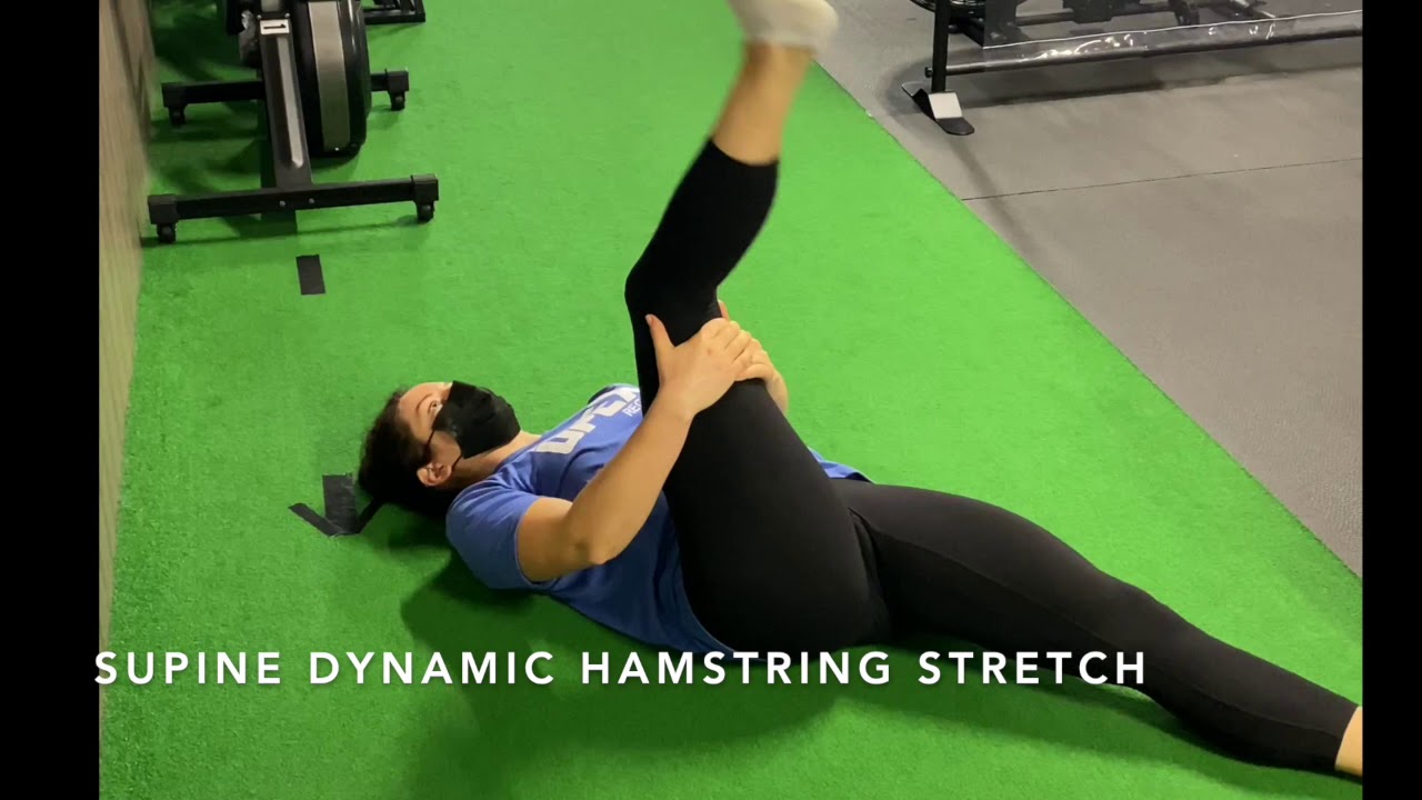 Supine Dynamic Hamstring Stretch - YouTube