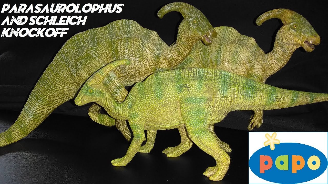 Papo Parasaurolophus & crazy Schleich? Cousin!!! - YouTube