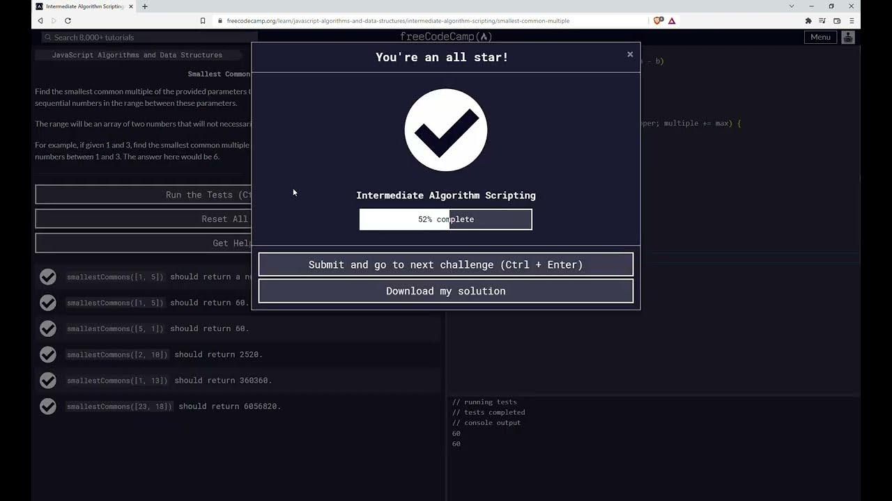 Intermediate Algorithm Scripting 1421 Smallest Common Multiple