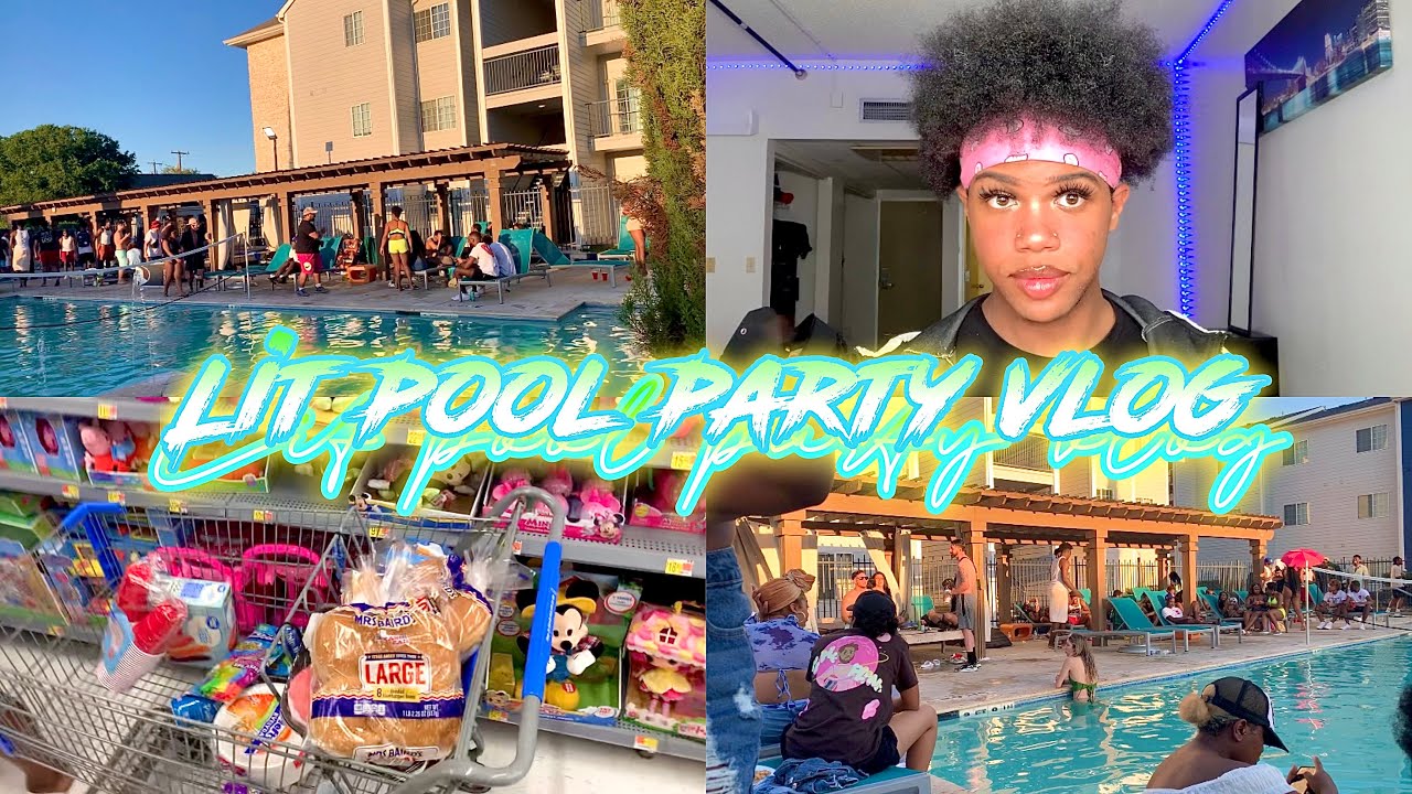 vlog: LIT COLLEGE POOL PARTY | cookouts, shopping, makeup, lashes ...