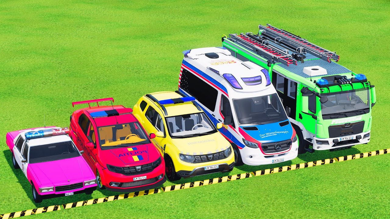 TRANSPORTING POLICE CARS, AMBULANCE, FIRE DEPARTMENT VEHICLES WITH ...