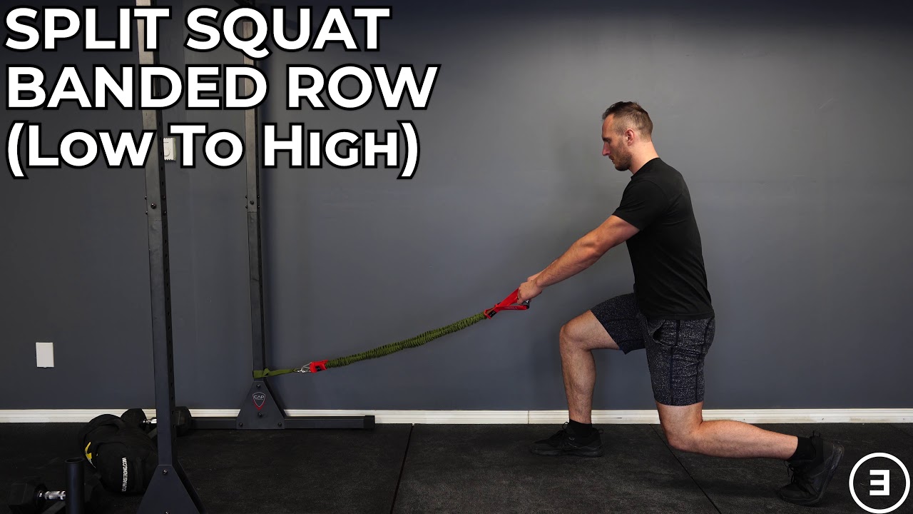 Split Squat Banded Row (Low To High) - YouTube