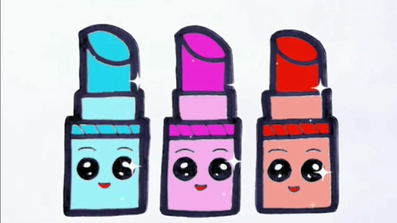 Cute lipsticks drawing easy / how to draw a cute lipstick / Lipstick ...