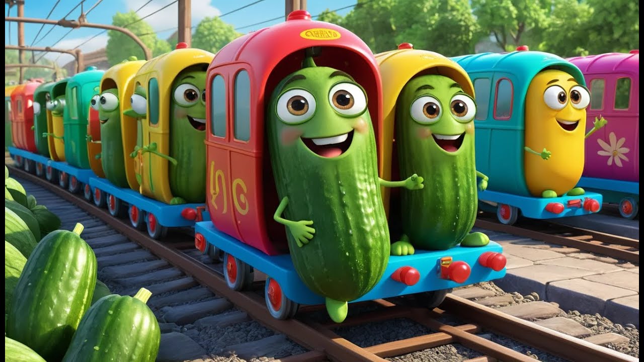 Cucumber Train – Who Jumps On First | Fun Vegetable Nursery Rhyme for ...