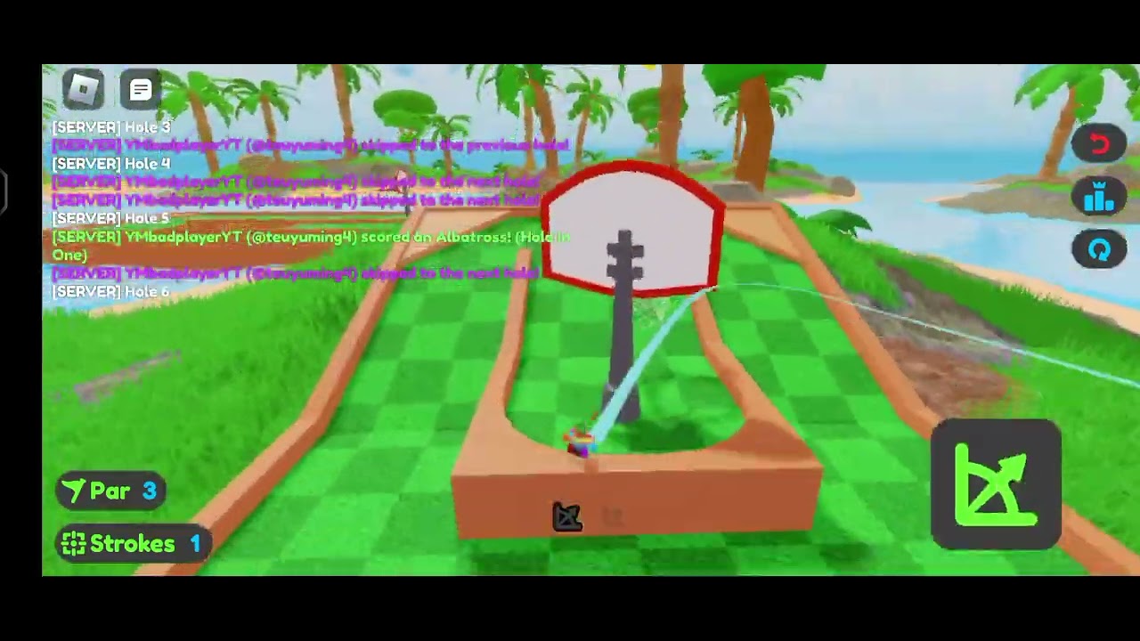Roblox super golf island map basketball hole in one every hole try best ...