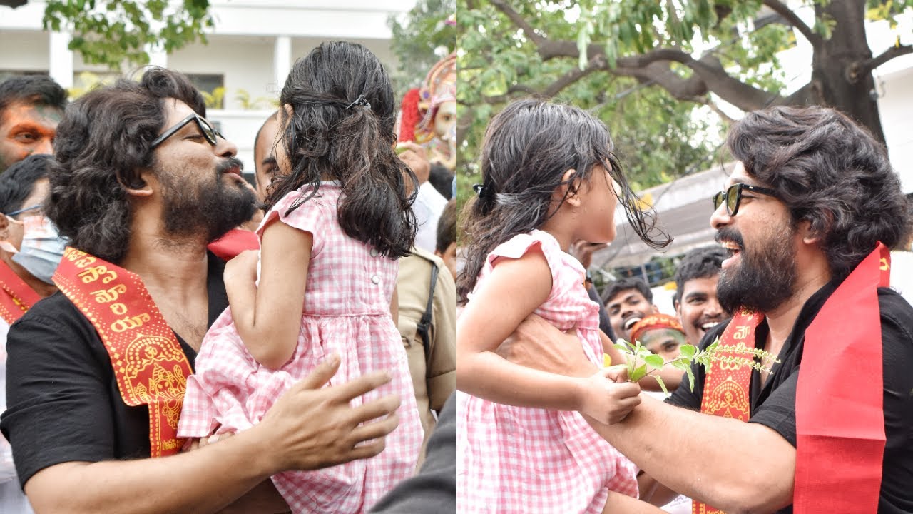 Icon Star Allu Arjun At Geetha arts | Lord Ganesh visarjan | Allu Arha ...