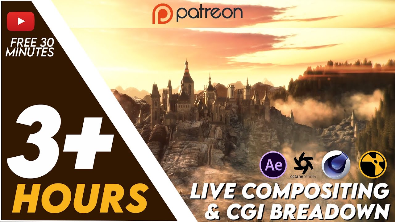 3+ Hours of Live Compositing & CGI Breakdown | Cinema 4d | Octane Render | After Effects | Nuke ...