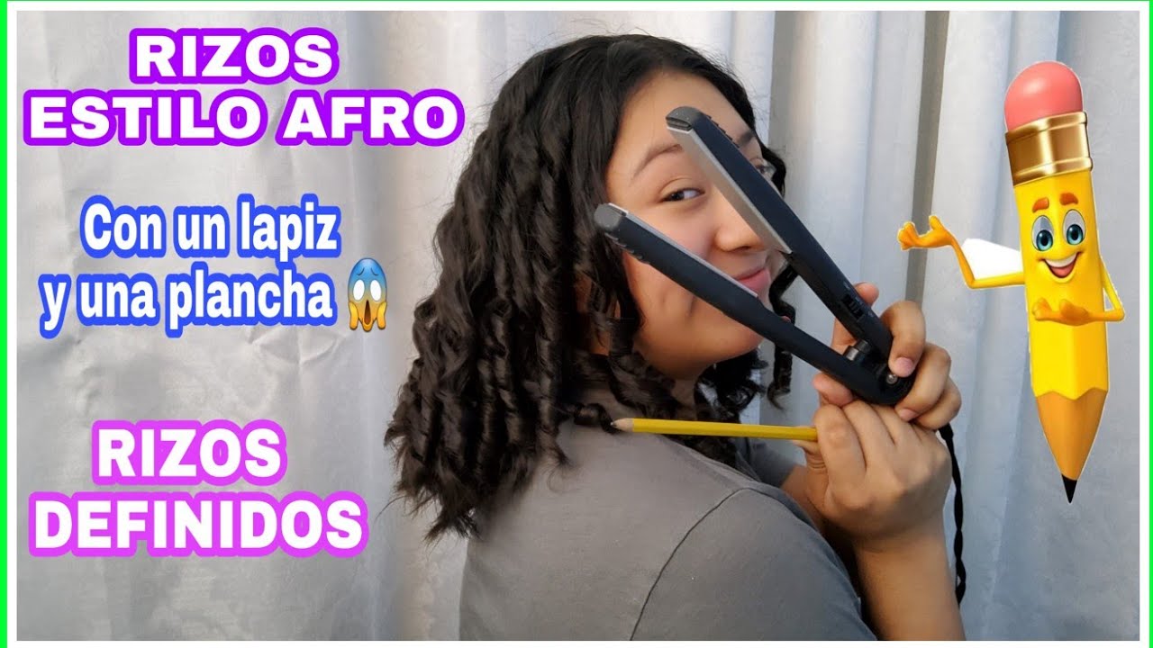 COMO HACER RIZOS ESTILO AFRO/CON UN LAPIZ Y UNA PLANCHA DE CABELLO 😍 ...