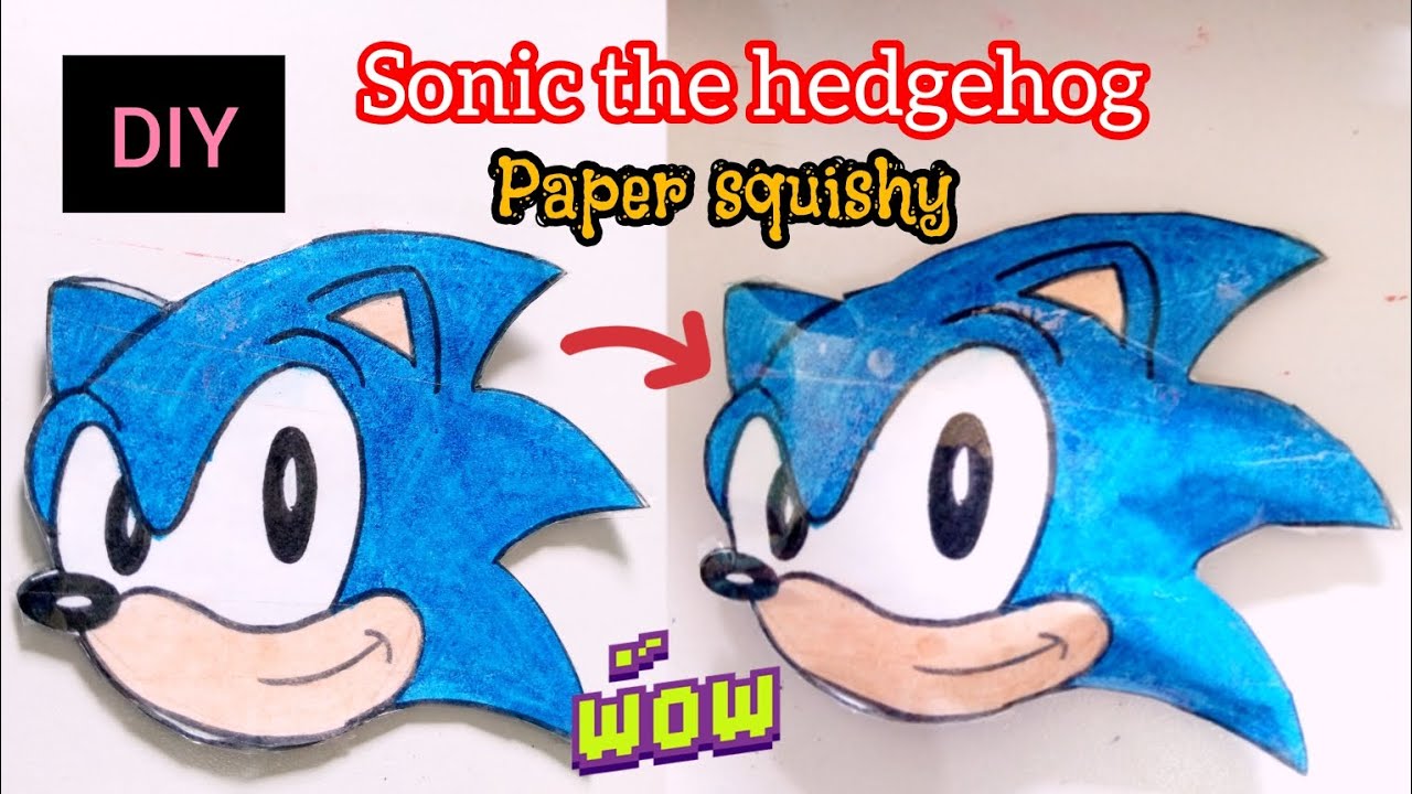 DIY sonic the hedgehog paper squishy | Sonic the hedgehog easy paper ...