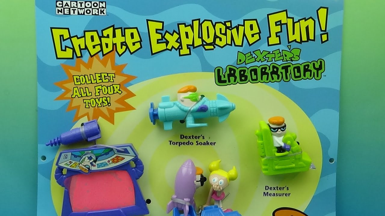 1999 DEXTER'S LABORATORY SUBWAY STORE DISPLAY SET OF 4 COLLECTIBLES ...