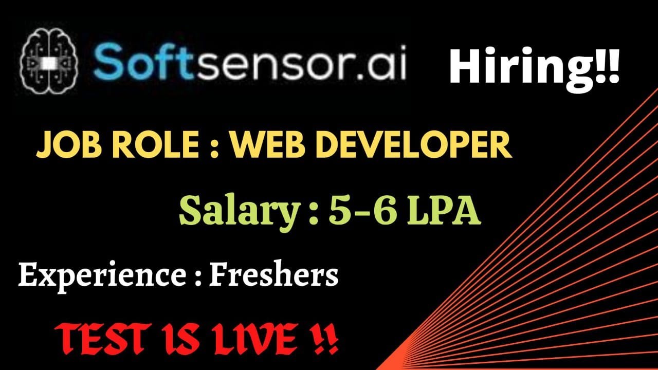 SoftSensor.ai Off Campus Hiring Freshers for the Role of Web Developer | - YouTube