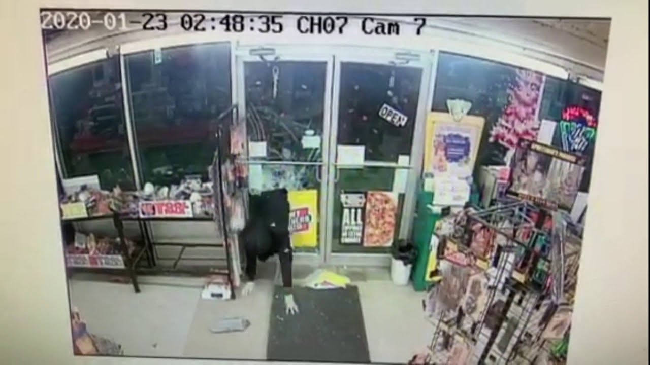 Store break-ins caught on camera - YouTube